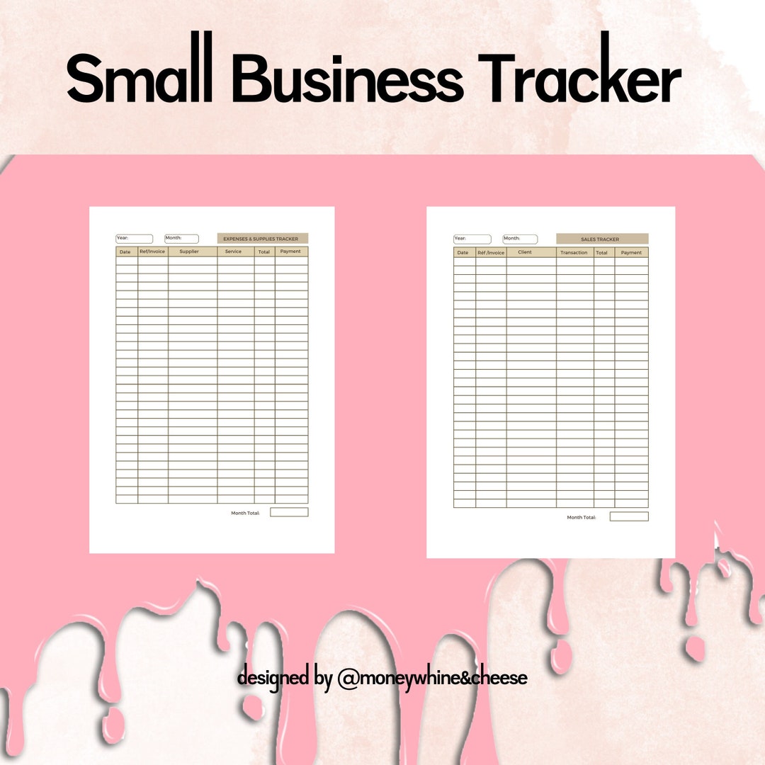 Printable Business Sales Tracker Expense Templates Small Business ...