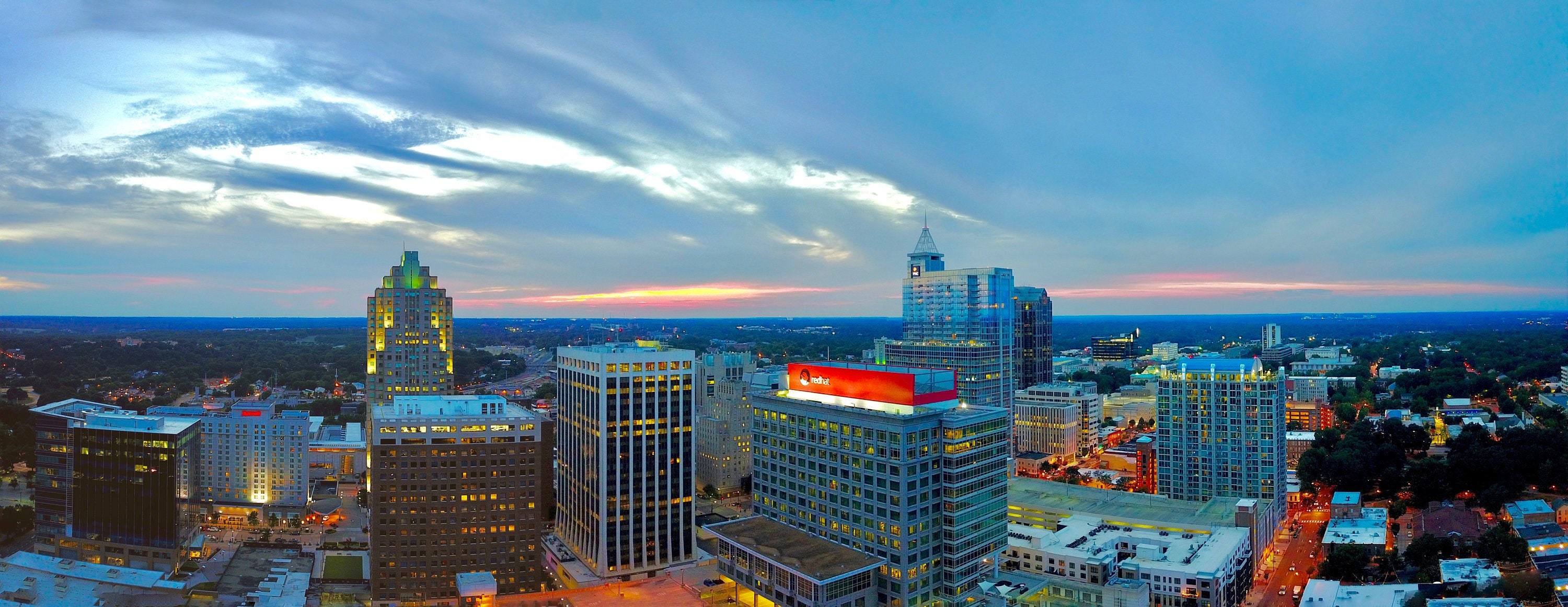 Downtown Raleigh at sunset panorama | Etsy