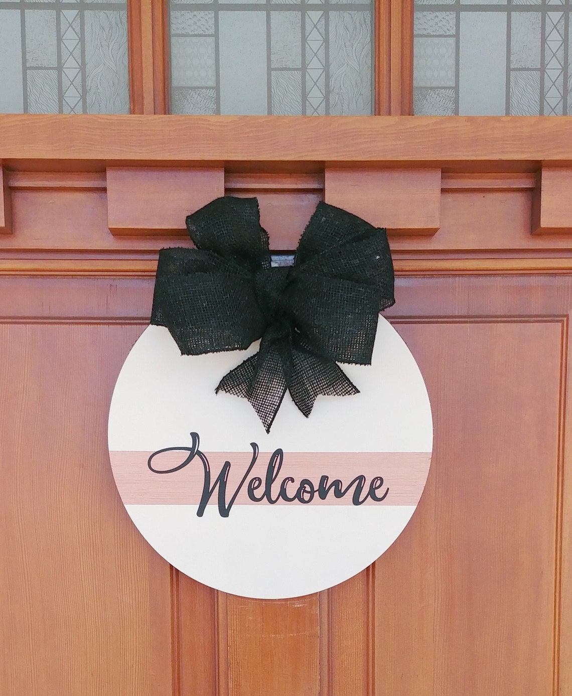 Round Hanging Welcome Sign, Wood Signs, Outdoor, Housewarming Gift ...