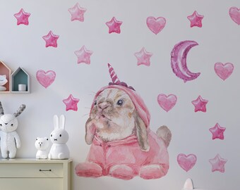 Bunny Wall Decal | Etsy
