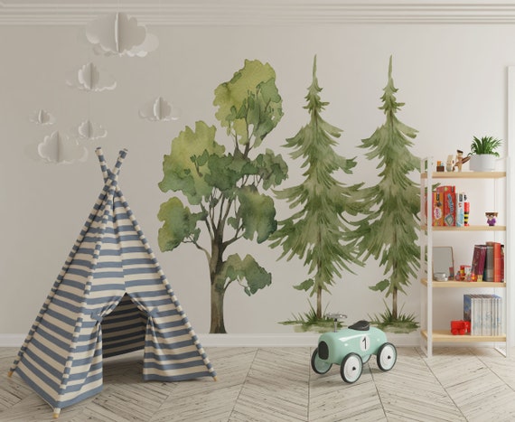 Large Trees Wall Decal Forest Wall Decal Large Forest Wall - Etsy