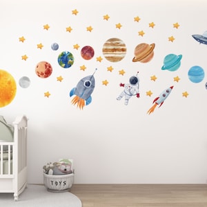 Space Wall Decal for Nursery Room, Space Wall Decal, Space Theme ...
