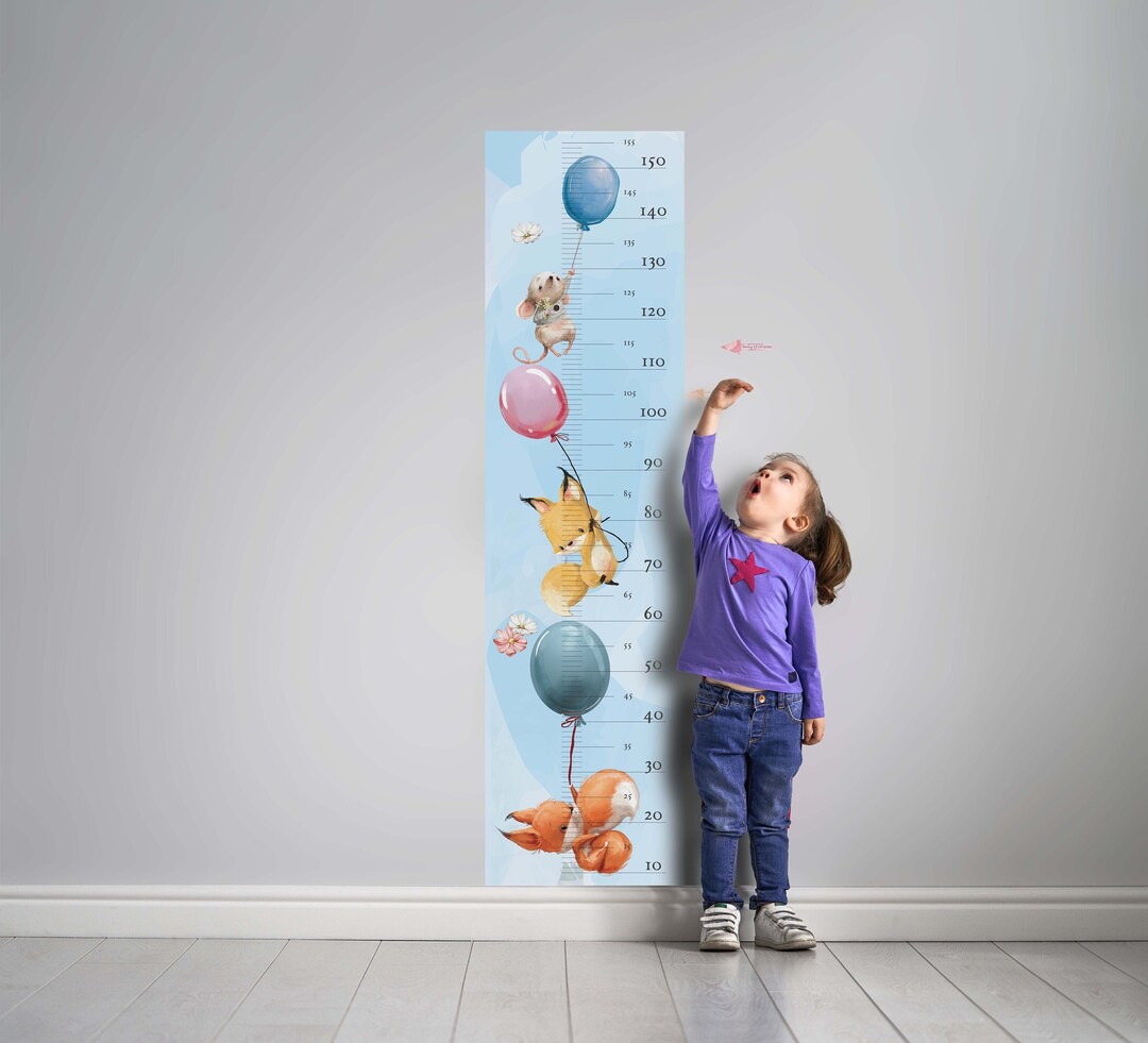 Kids Growth Chart, Growth Chart Ruler, Nursery Wall Stickers, Ballon ...