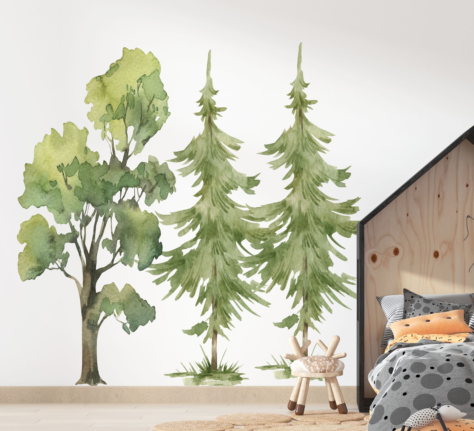 Large Trees Wall Decal, Forest Wall Decal, Large Forest Wall Decal ...
