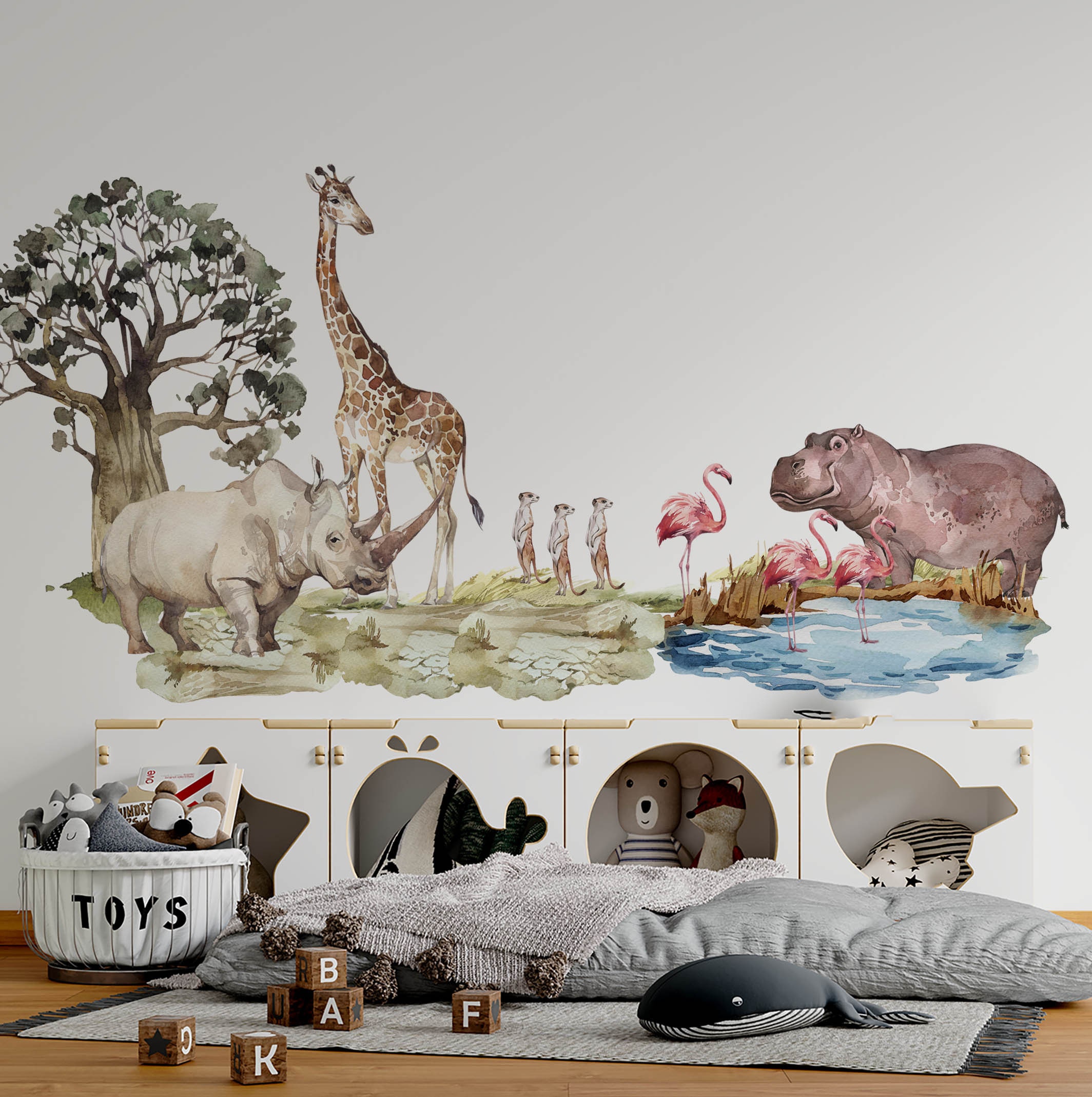 Safari Wall Decal Big Set Savanna Wall Decal for Kids Safari - Etsy