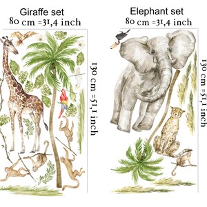 Safari Nursery Decor, Safari Wall Decal Big Set, Savanna Wall Decal for ...