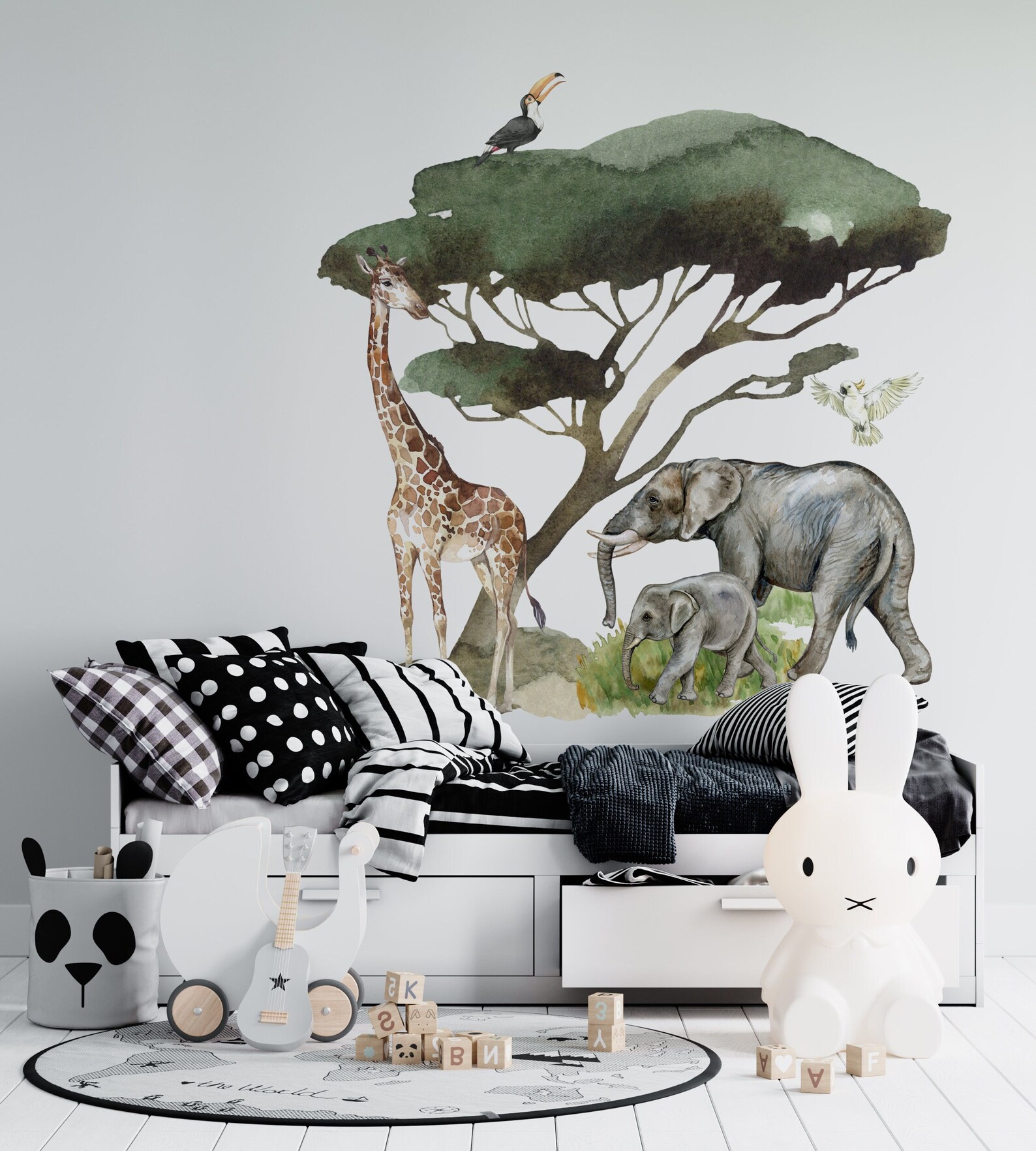 Safari Wall Stickers Jungle Savanna Wall Decal Elephant | Etsy