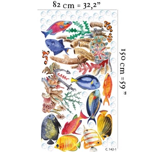 Ocean Wall Decal, Under the Sea Wall Decal, Sea Animals Wall Sticker ...