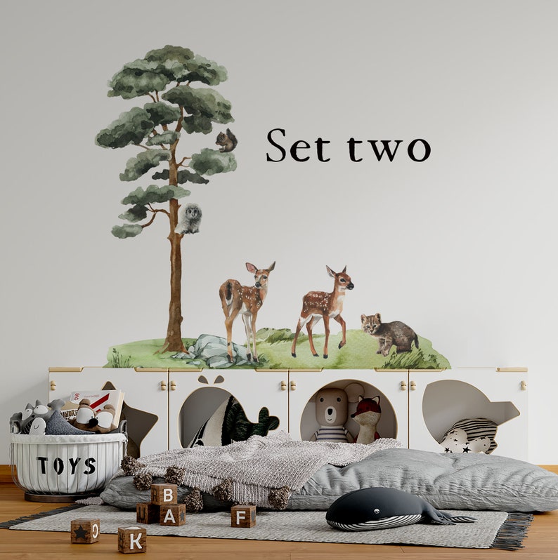 Forest Wall Decals Woodland Wall Decals Forest Decal Fox - Etsy