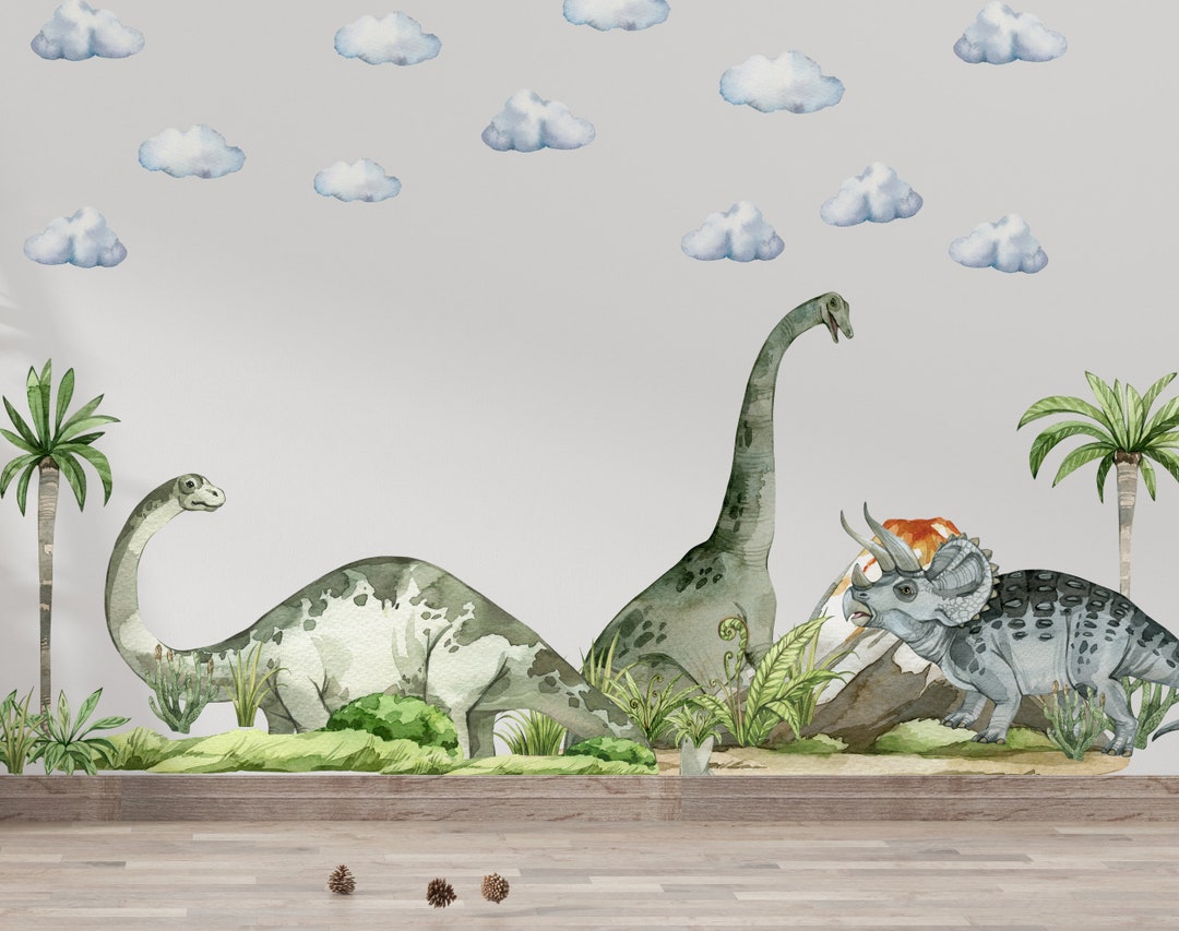 Dinosaur Wall Decal, Dinosaur Wall Stickers, Dinosaur World Wall Decals ...