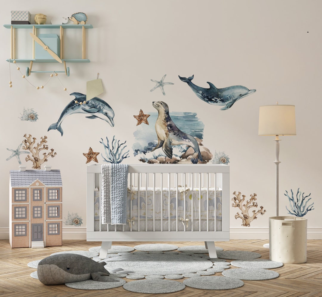 Sea World Ocean Wall Decal for Kids Room, Wall Stickers for Nursery ...