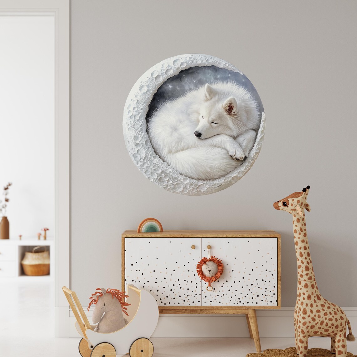 Samoyed on Moon Wall Decals for Samoyed Fans, Kids Dog Wall Decals - Etsy