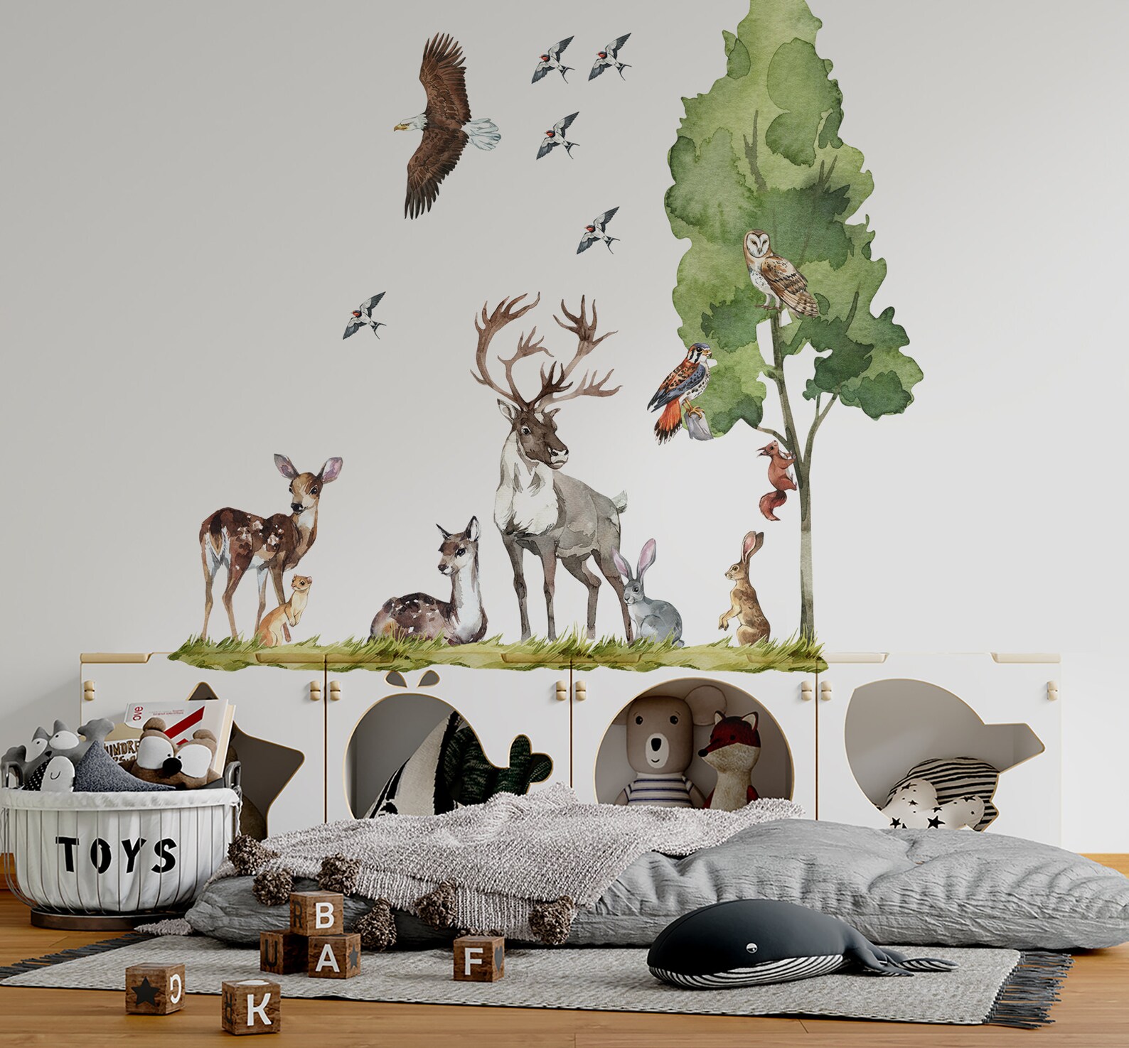 Forest Wall Decals Woodland Wall Decals Forest Decal Fox - Etsy