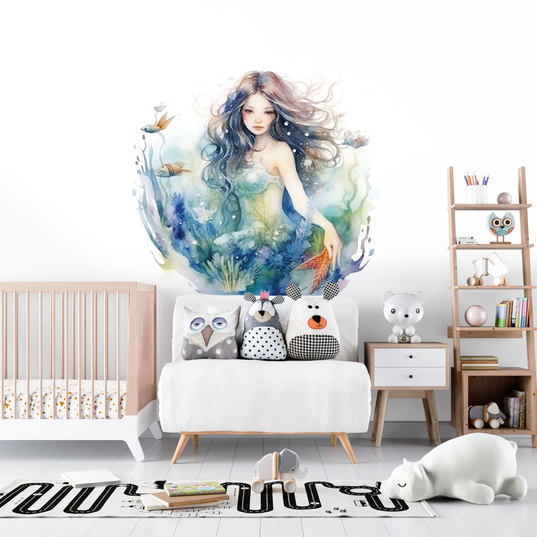 Mermaid Wall Decal, Mermaid Wall Stickers, Under the Ocean Wall Decal ...