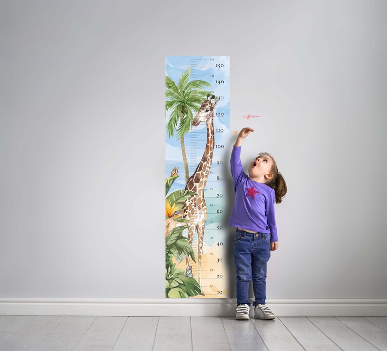 Kids Growth Chart Growth Chart Ruler Safari Wall Stickers - Etsy