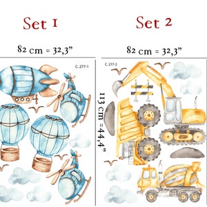 Kids Transport Wall Decal, Construction Decals, Diggers Wall Stickers ...