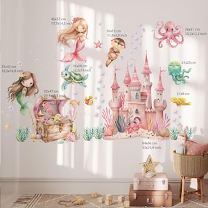 Mermaid Wall Decal, Nursery Wall Decals, Mermaid Wall Stickers, Mermaid ...