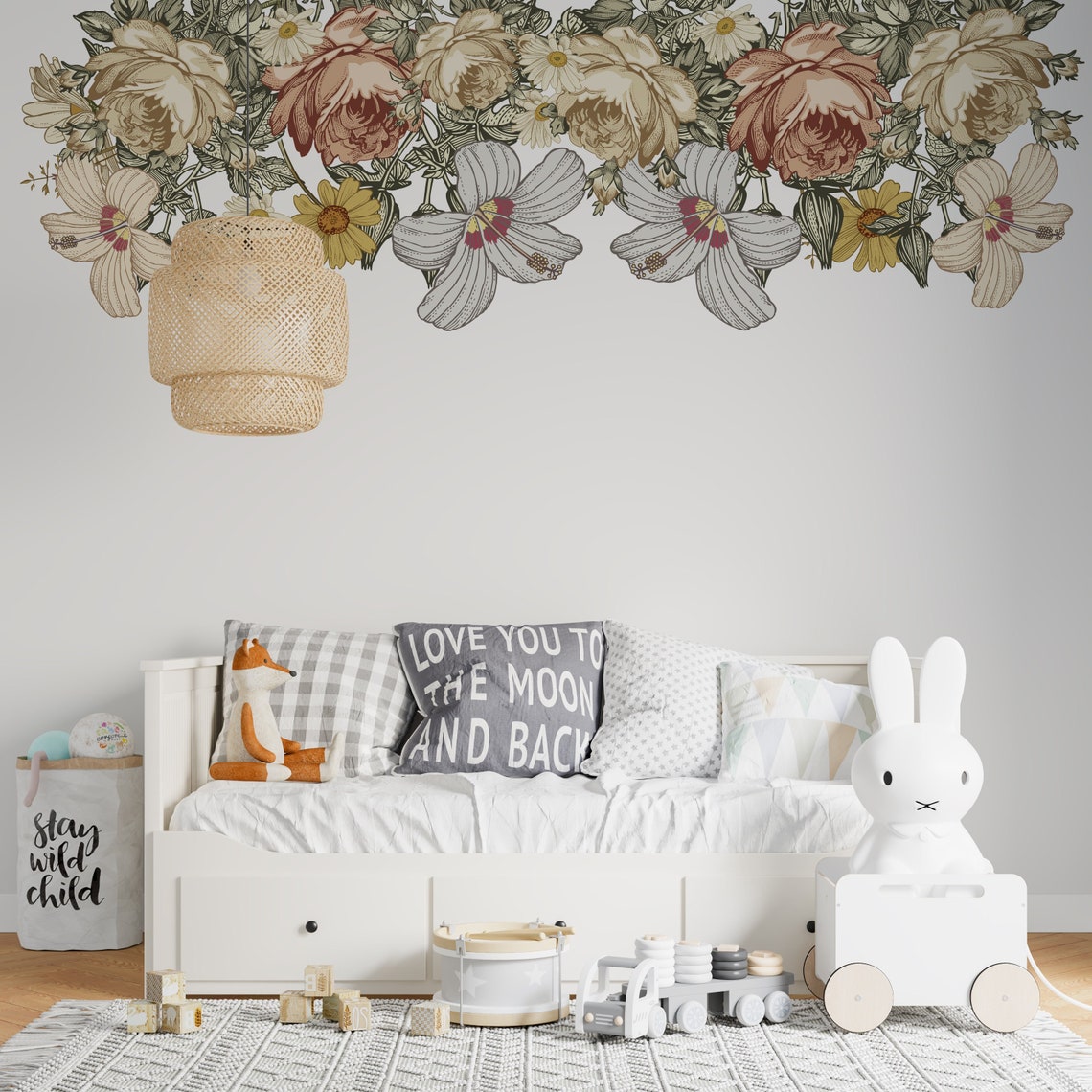 Flower Wall Decal Floral Wall Decal Flower Wall Decals - Etsy