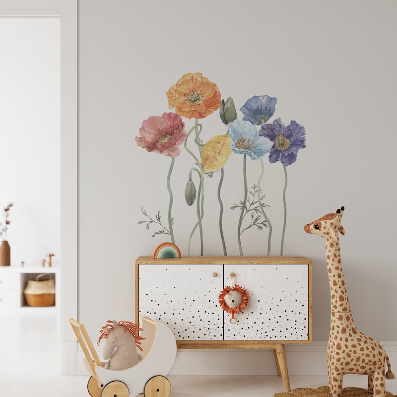 Wildflower Wall Decals - Etsy