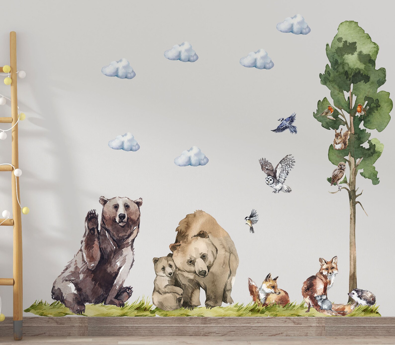 Forest Wall Decals Woodland Wall Decals Forest Decal Fox - Etsy