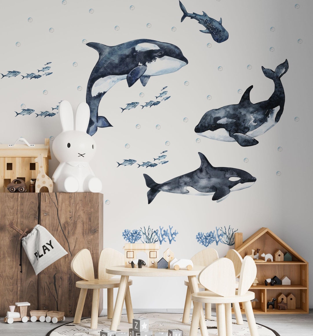 Ocean Wall Decals, Underwater Wall Decals for Kids, Under the Sea Wall ...