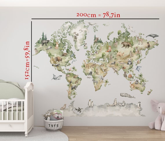 Vinilo Decorativo Con Mapa Del Mundo Para Pared Fotomural Vinilo Pared