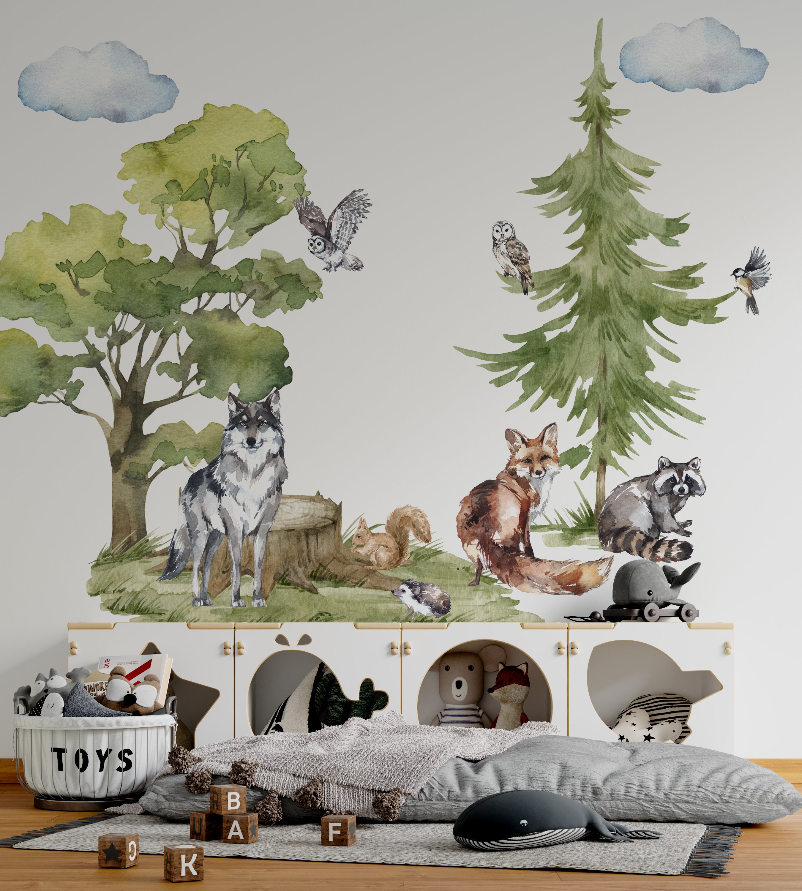 Forest Animals Wall Decal for Kids Room Woodland Wall Decal - Etsy
