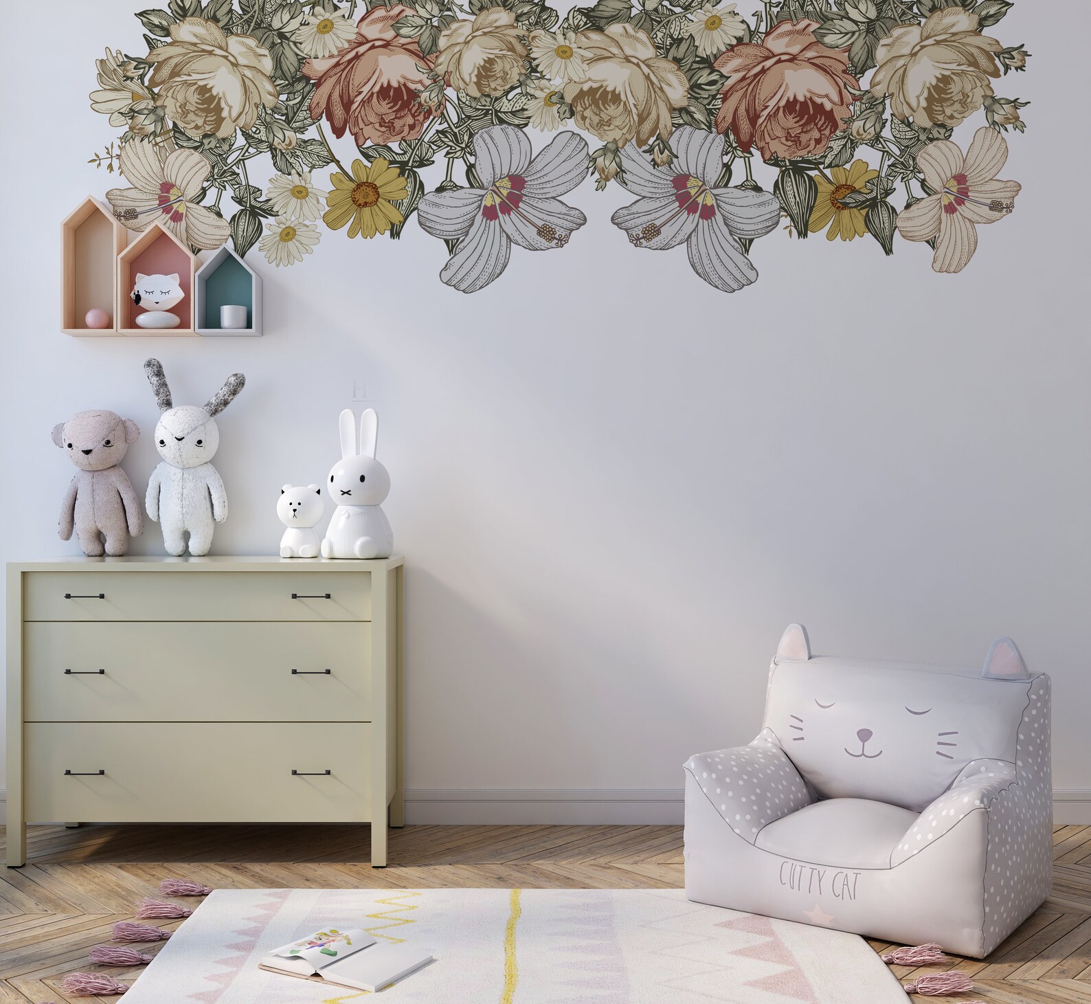 Flower Wall Decal Floral Wall Decal Flower Wall Decals - Etsy