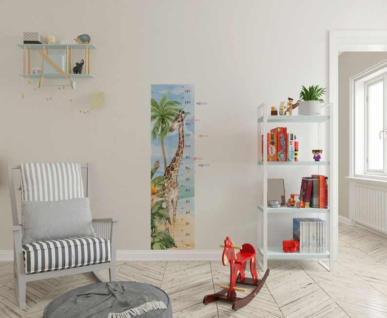 Kids Growth Chart Growth Chart Ruler Safari Wall Stickers - Etsy