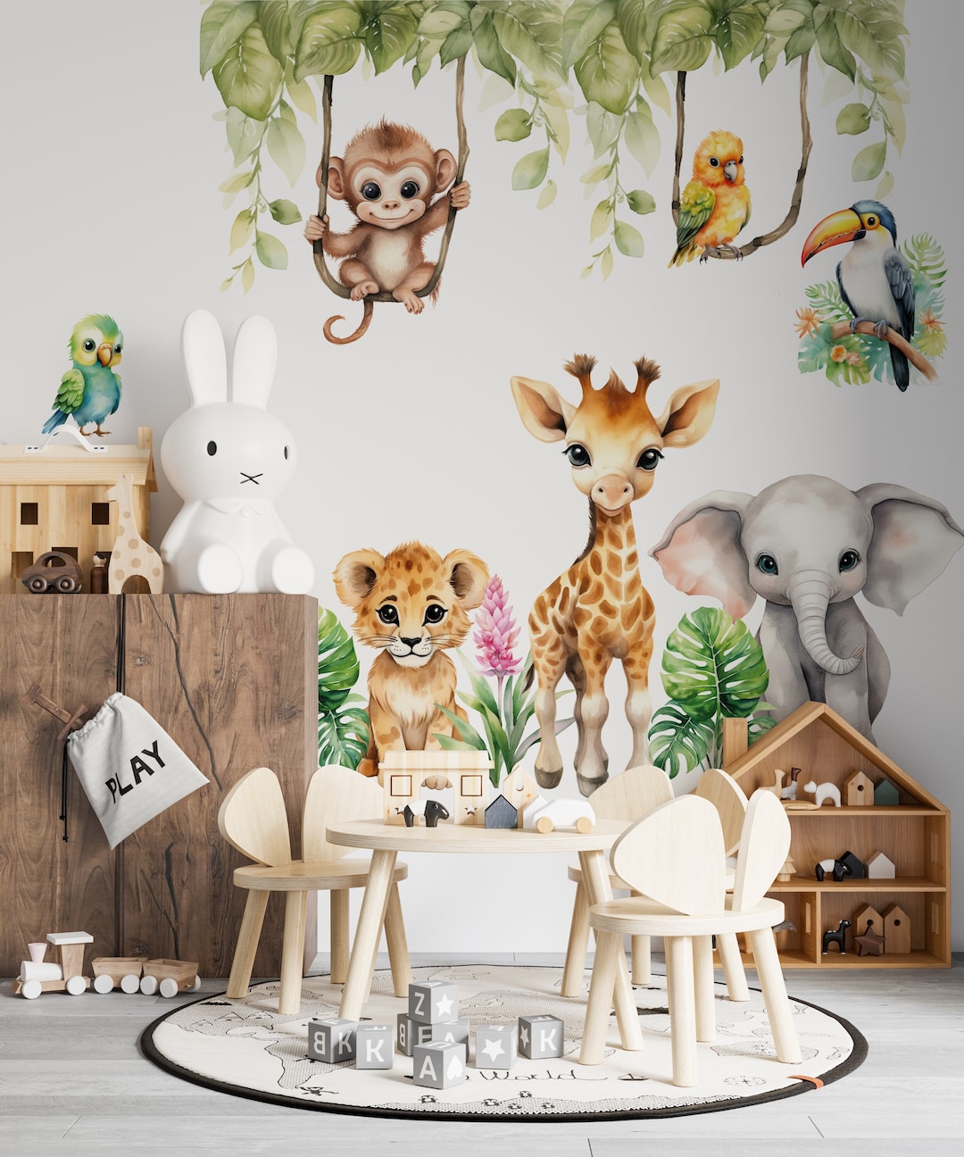 Safari Nursery Decor, Safari Wall Decal, Nursery Wall Decals, Peel and ...