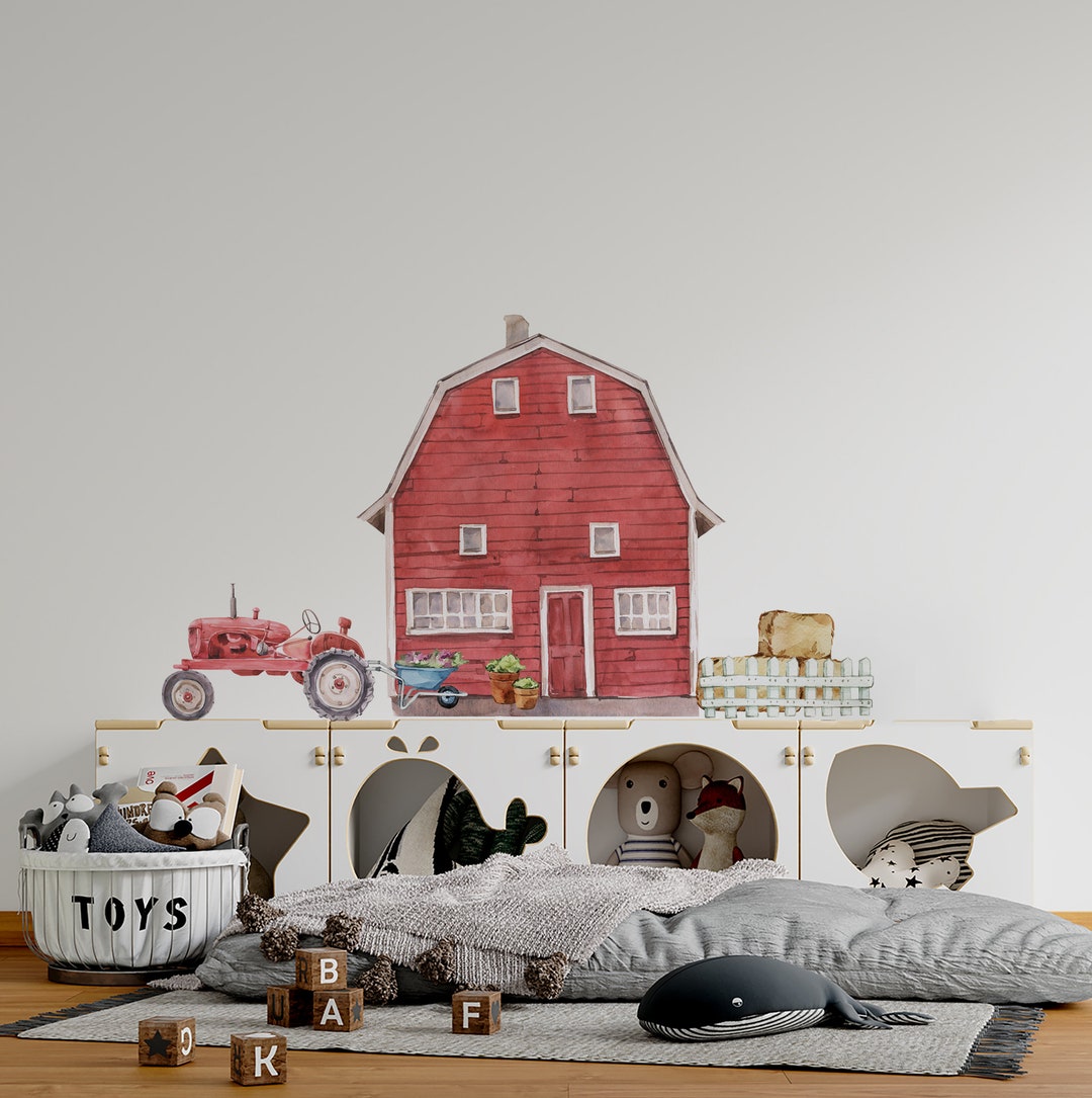 Farm Nursery Decal, Tractor Wall Decal, Farm Nursery Barn, Farm Nursery ...