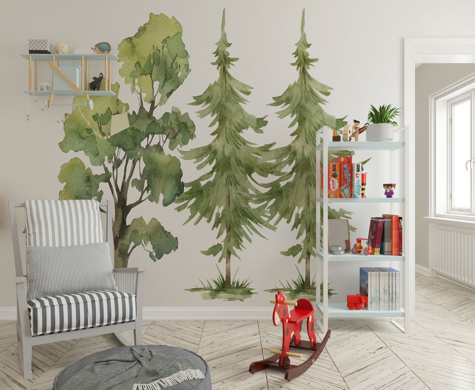 Large Trees Wall Decal, Forest Wall Decal, Large Forest Wall Decal ...