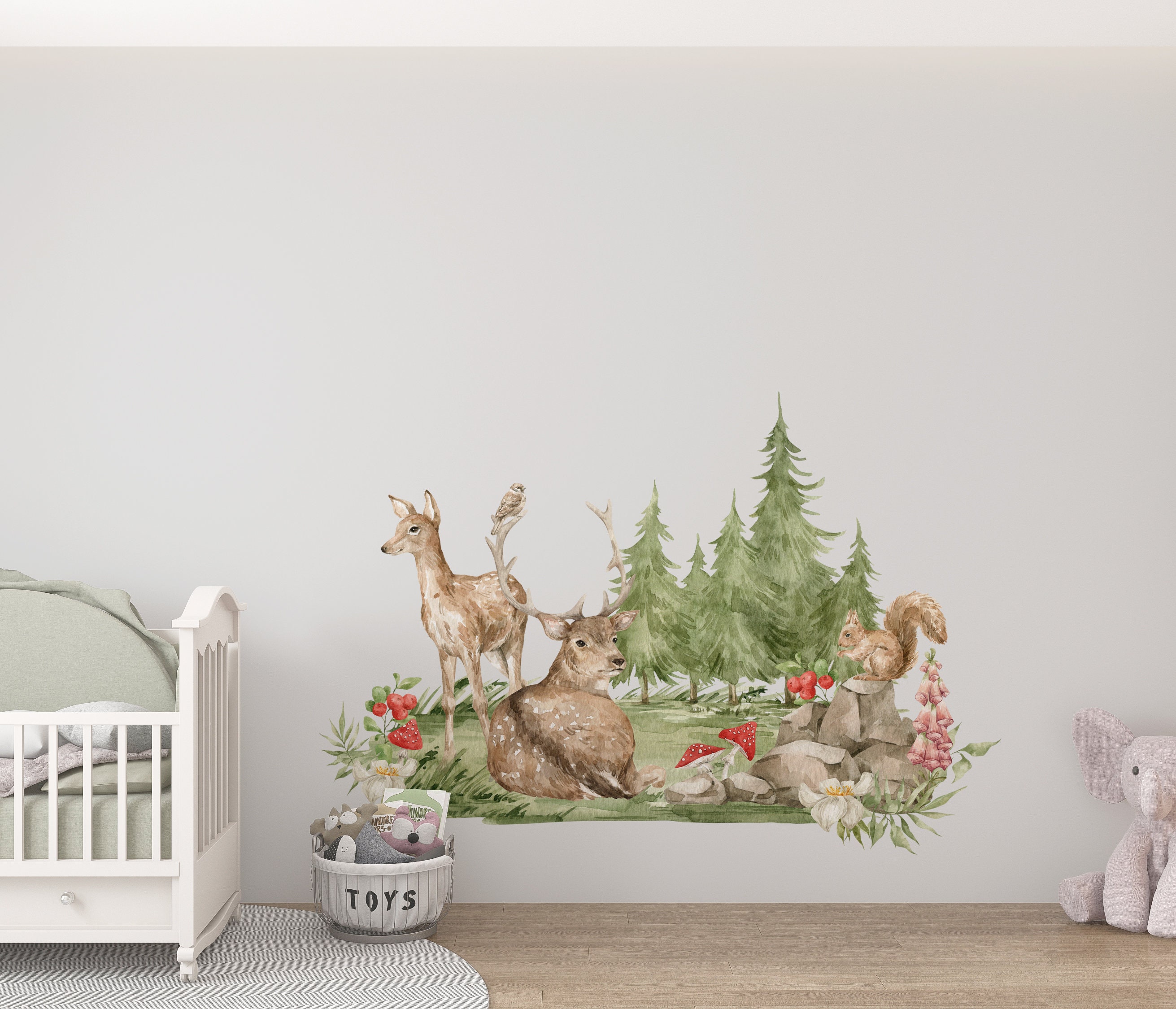 Forest Wall Decals Forest Wall Mural Woodland Decal | Etsy