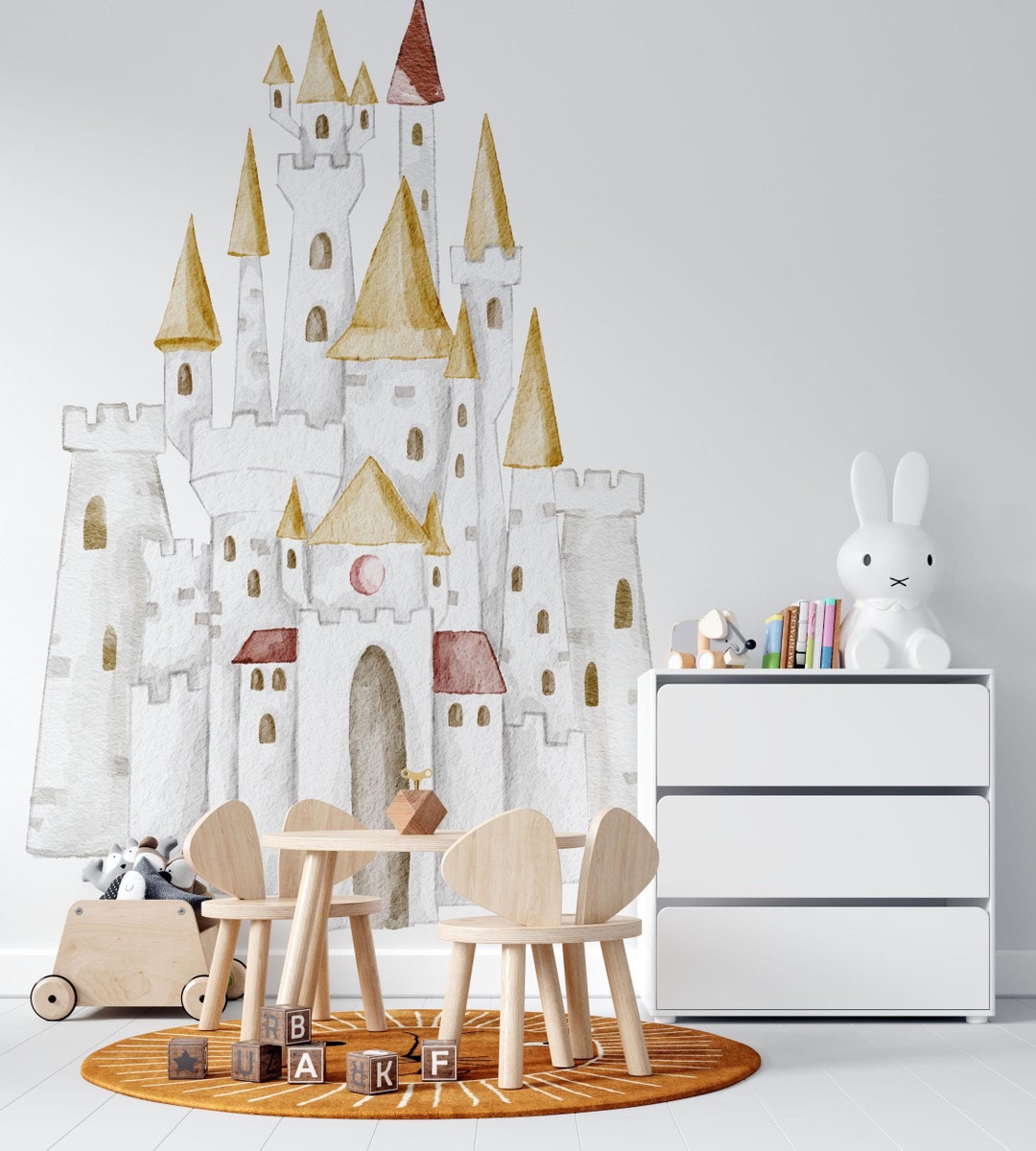 Castle Wall Decals | Watercolor Castle Stickers | Large Nursery Wall ...