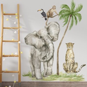 Safari Nursery Decor, Safari Wall Decal Big Set, Savanna Wall Decal for ...