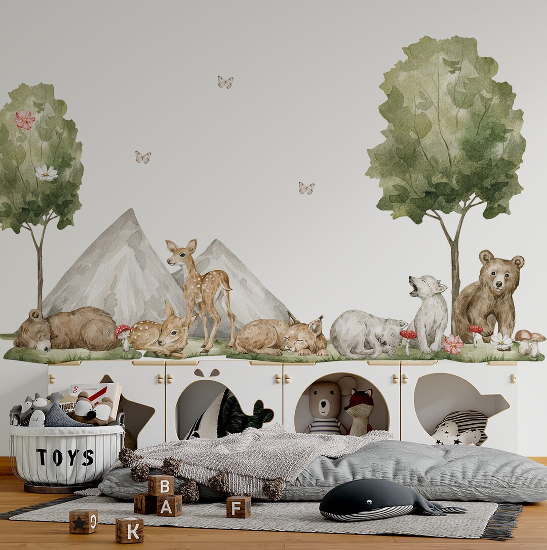 Forest Wall Decal, Woodland Wall Decal, Woodland Wall Decal, Woodland ...