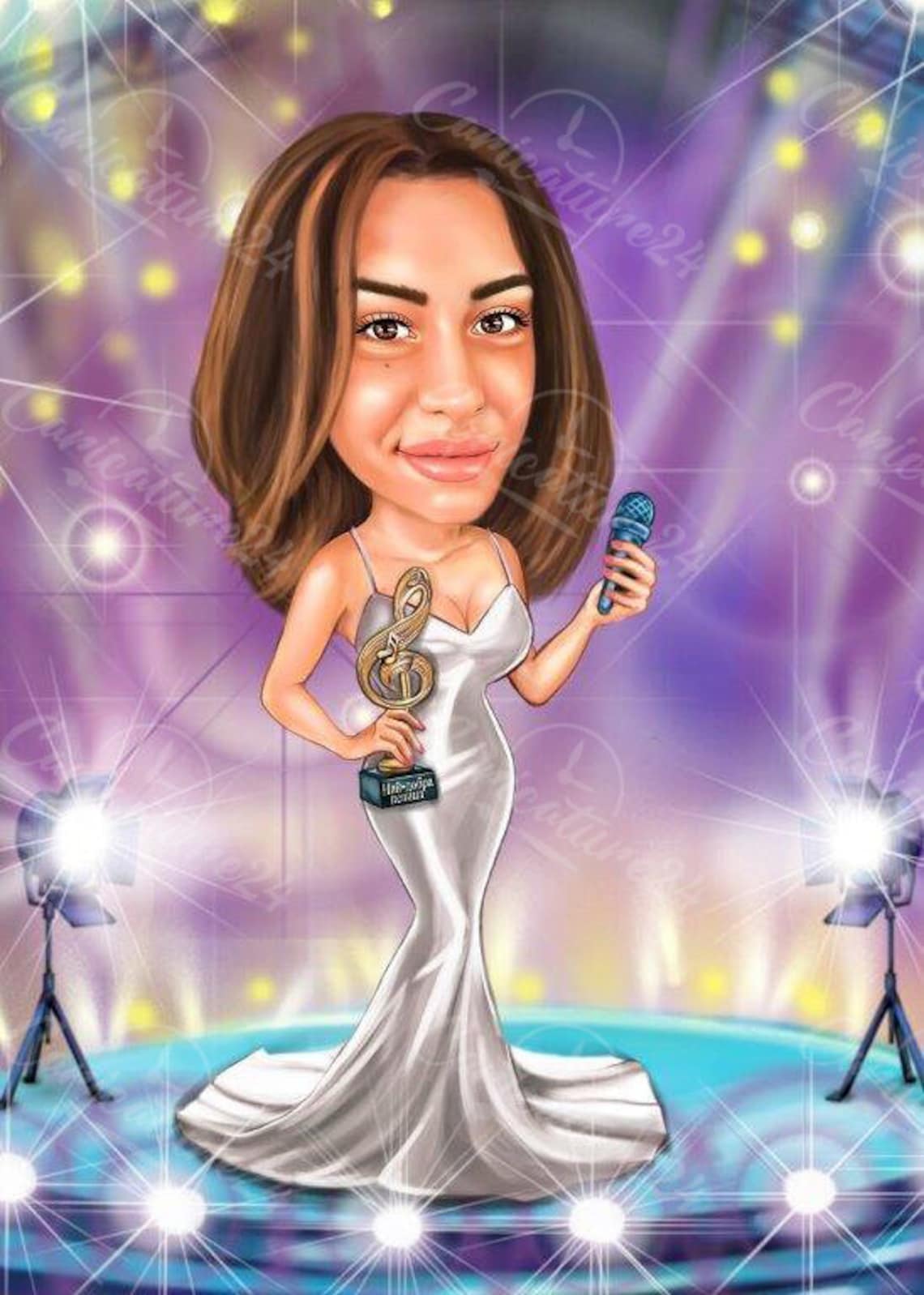 Singer Caricature Singer Portrait Caricature From Photo - Etsy UK