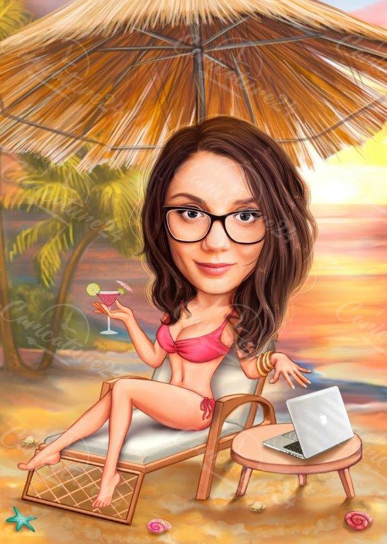 Sexy Woman Caricature Sexy Woman Portrait Caricature From Etsy