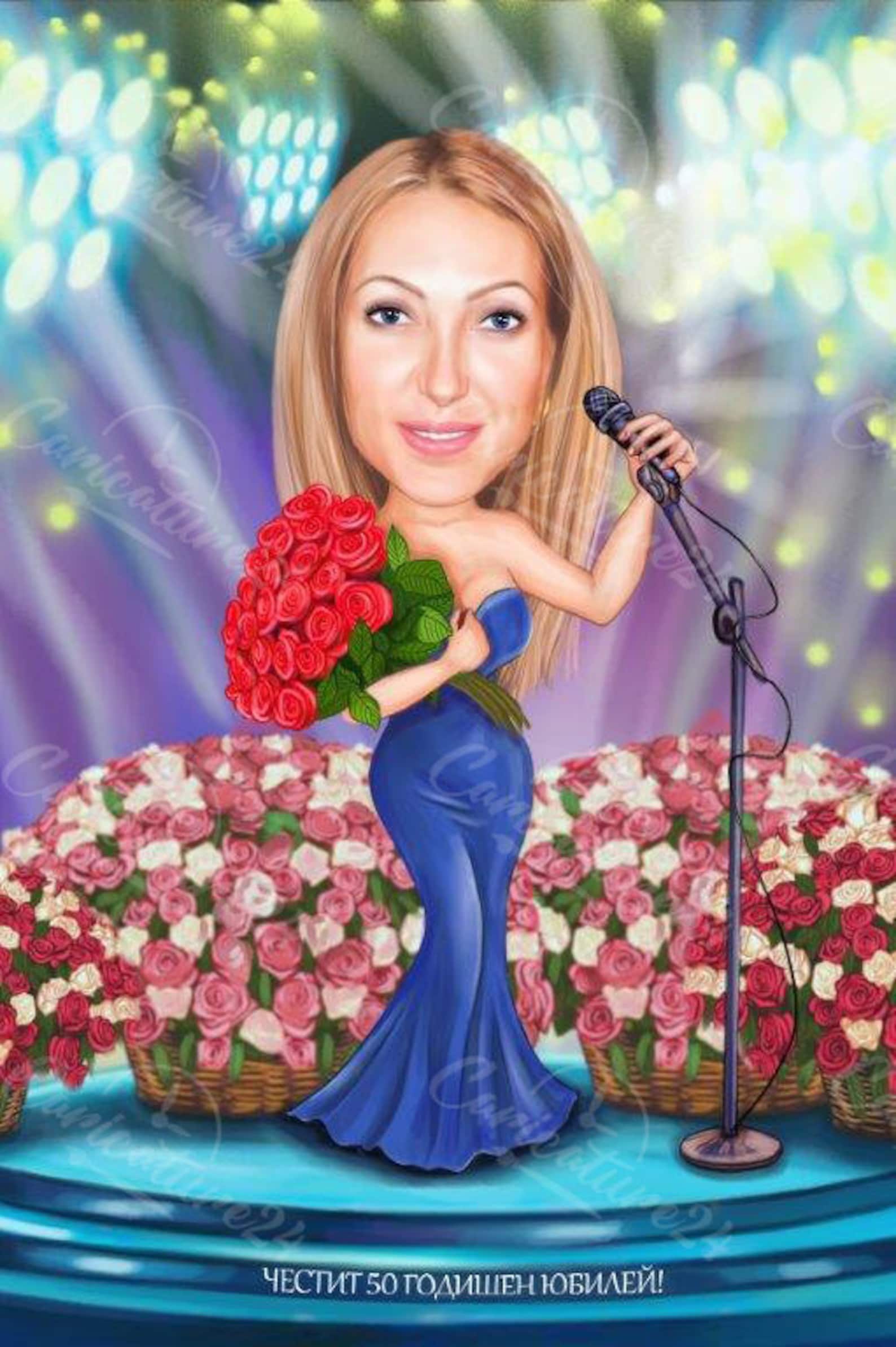 Singer Caricature Singer Portrait Caricature From Photo - Etsy UK