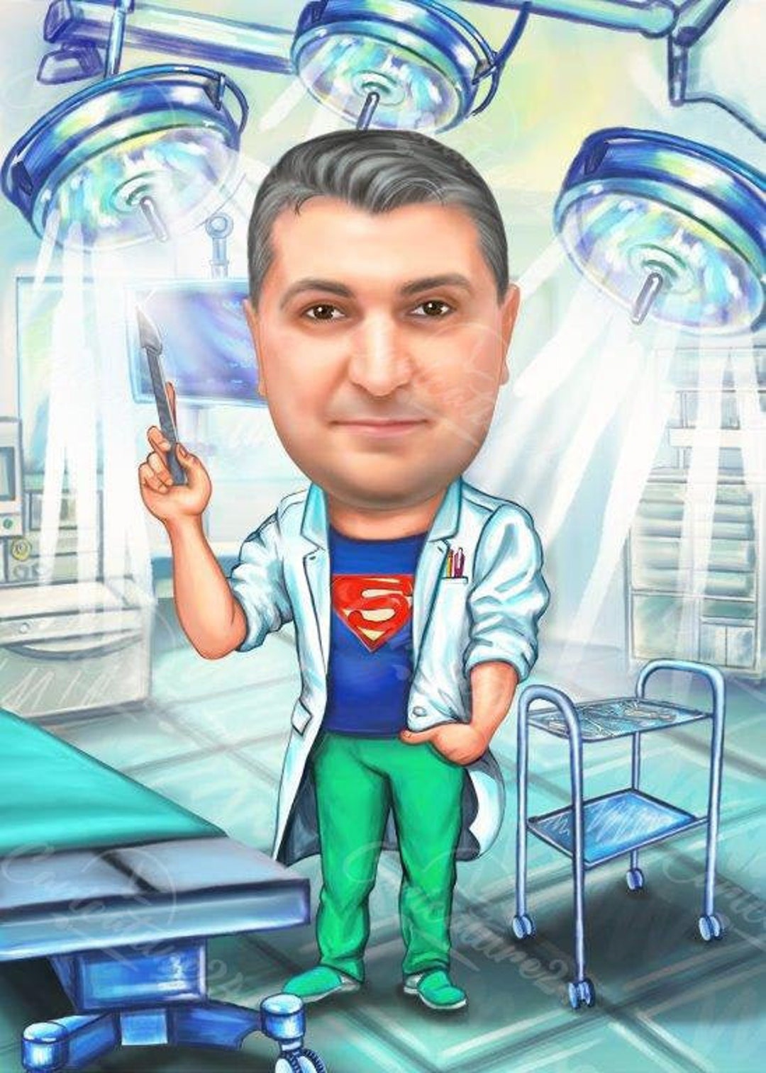 Custom Doctor Caricature, Doctor Portrait, Caricature From Photo ...