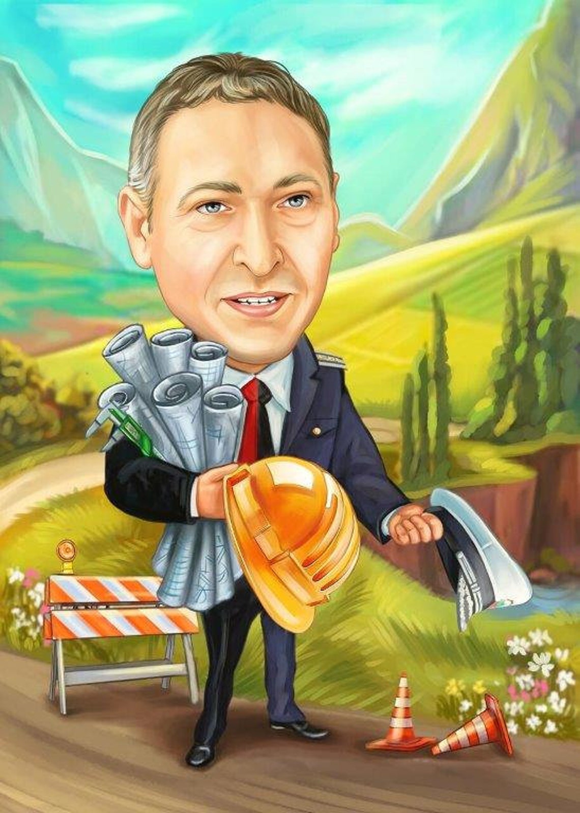 Architect Caricature, Architect Portrait, Caricature From Photo ...