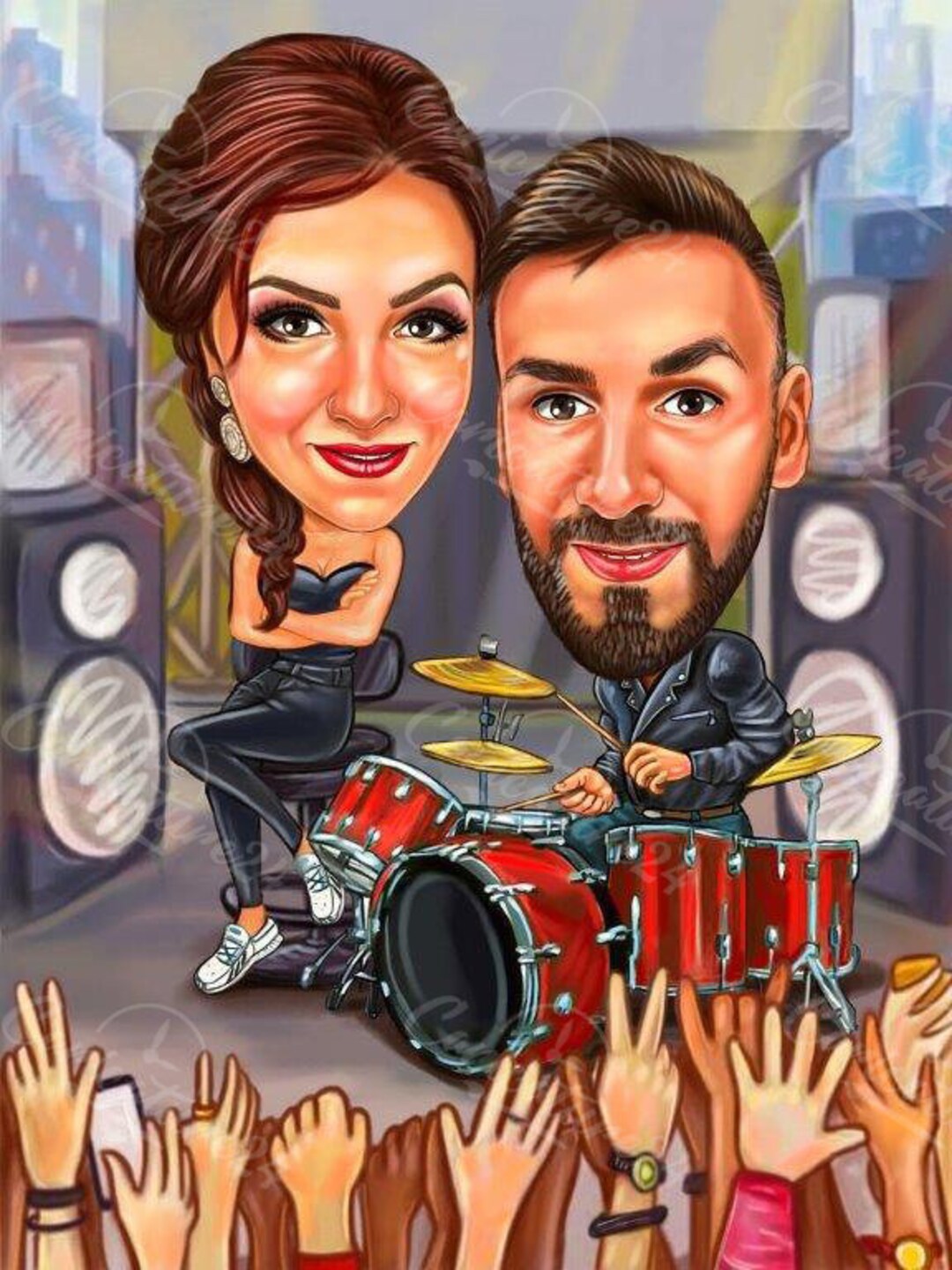 Custom Musician Caricature, Musician Portrait, Caricature From Photo ...
