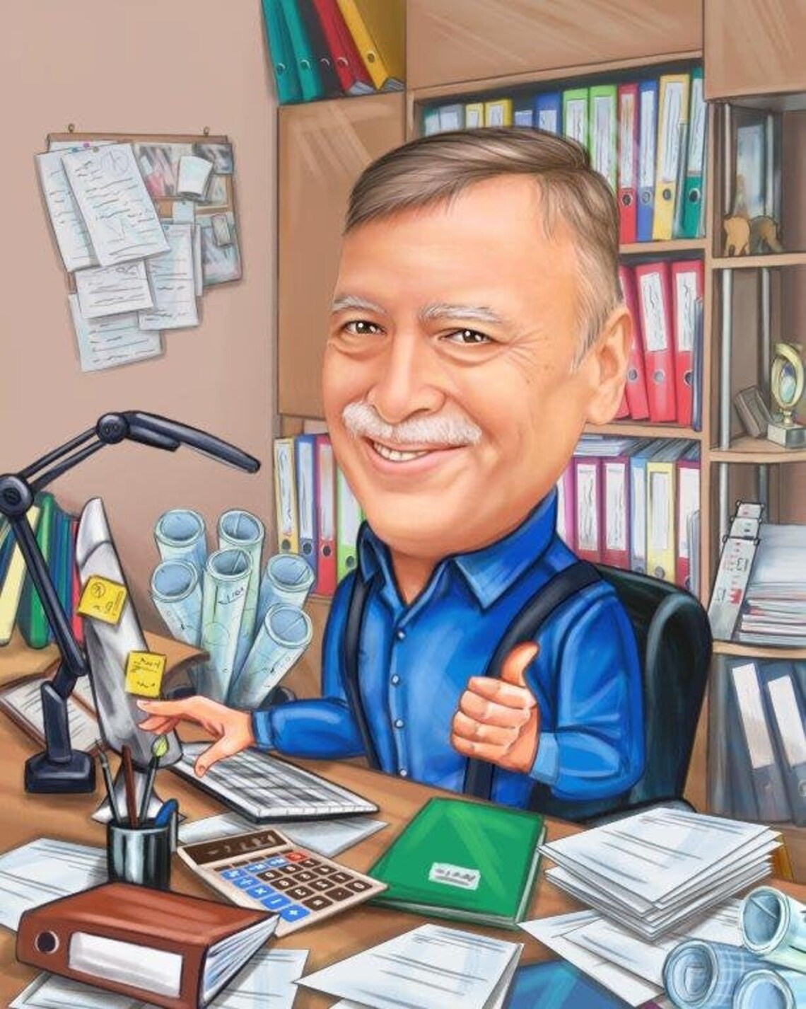 Architect Caricature, Architect Portrait, Caricature From Photo ...