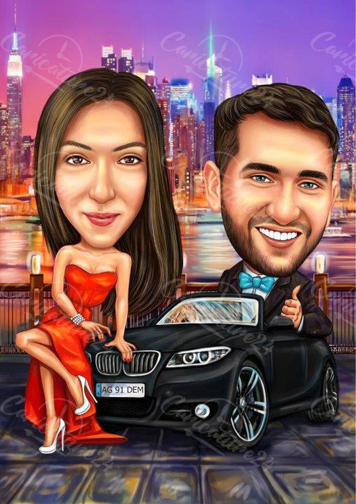 Driver Caricature Driver Portrait Caricature From Photo - Etsy UK