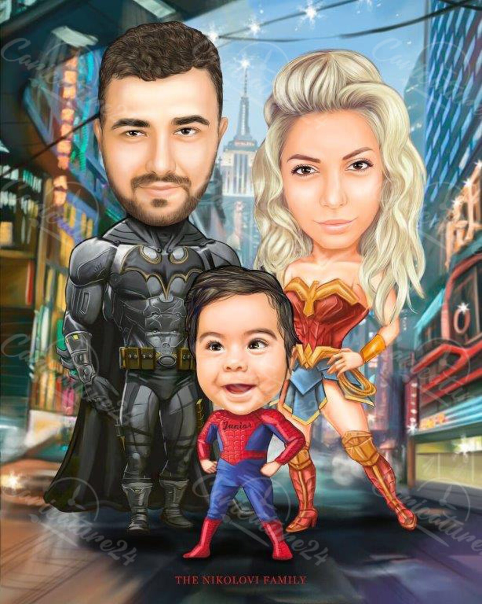 Custom Family Caricature Personalized Family Gift From Photo - Etsy