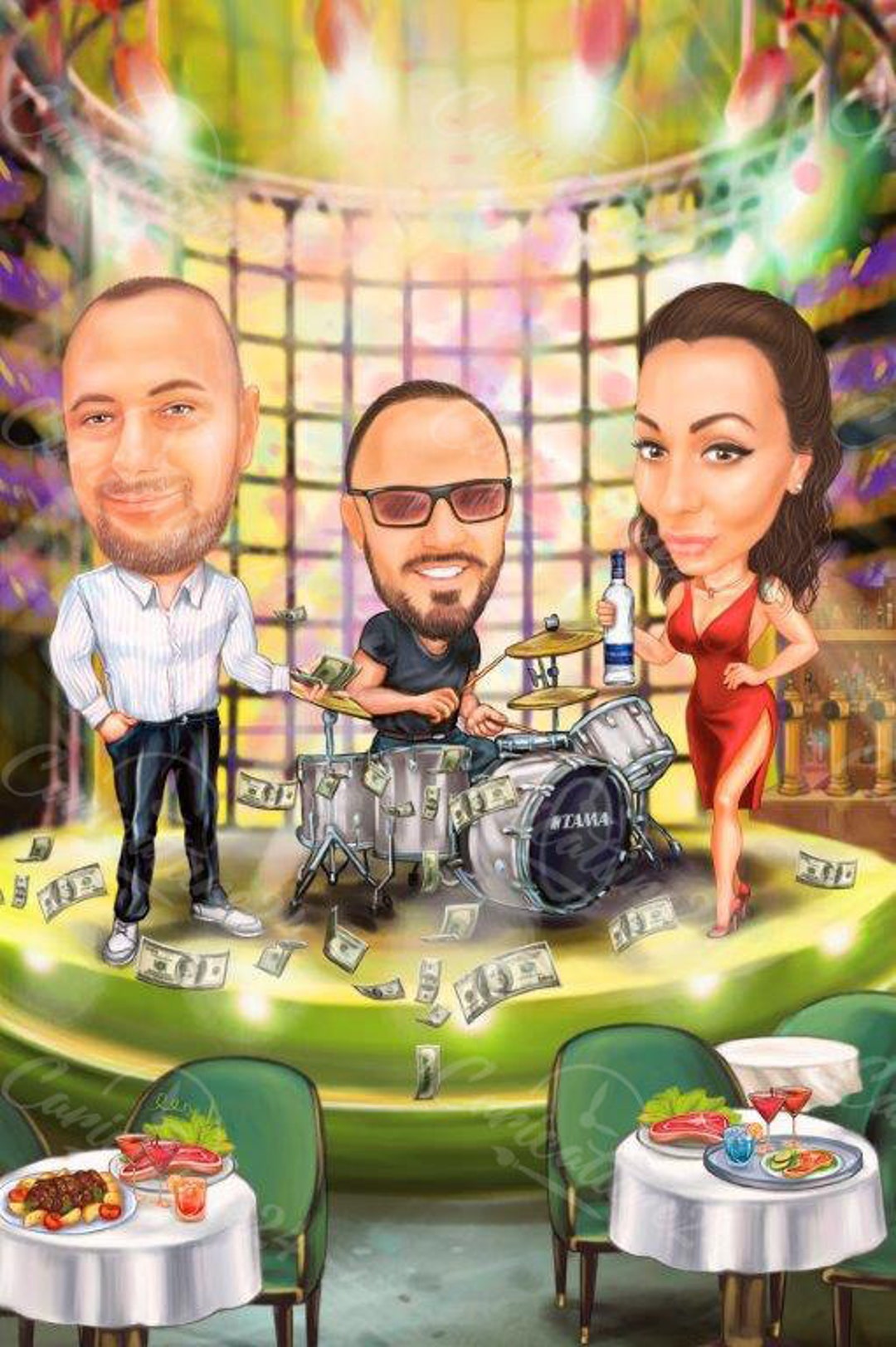 Singer Caricature, Singer Portrait, Caricature From Photo, Digital ...