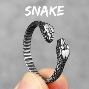Vintage Punk Snake Ouroboros Ring Creative Snake Animal Ring Steampunk ...