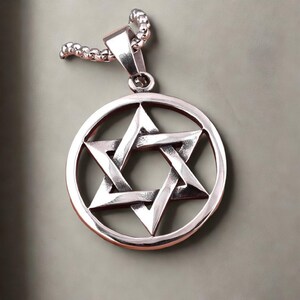 Judaism Hexagram Long Chain Necklace - Creative Star Pendant - Retro ...