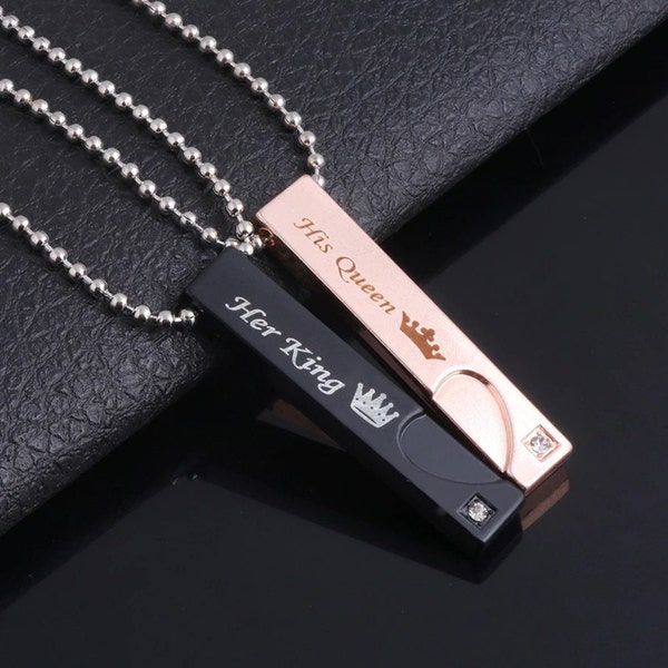 His and Her Necklace - Etsy