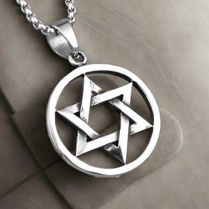 Judaism Hexagram Long Chain Necklace - Creative Star Pendant - Retro ...